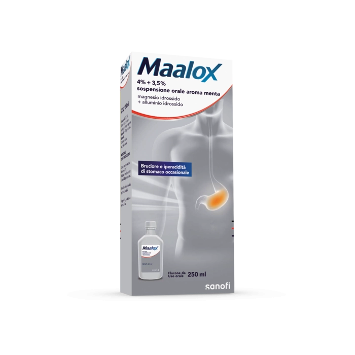 Foglietto illustrativo Maalox Plus 4% + 3,25% + 0,5% sospensione orale